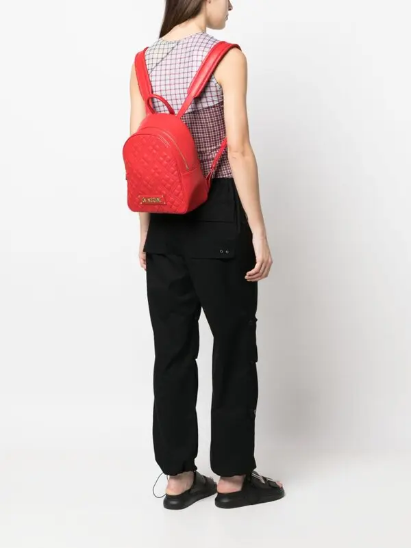 Moschino Quilted Logo Detail Backpack