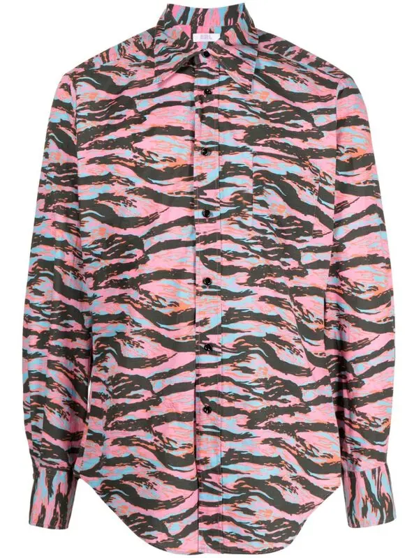 ERL Zebra-print Cotton Shirt - Pink