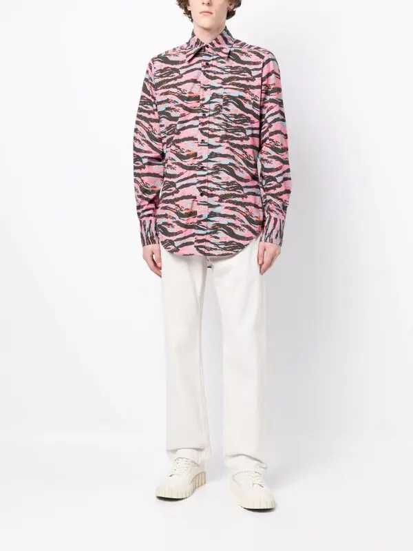 ERL Zebra-print Cotton Shirt - Pink