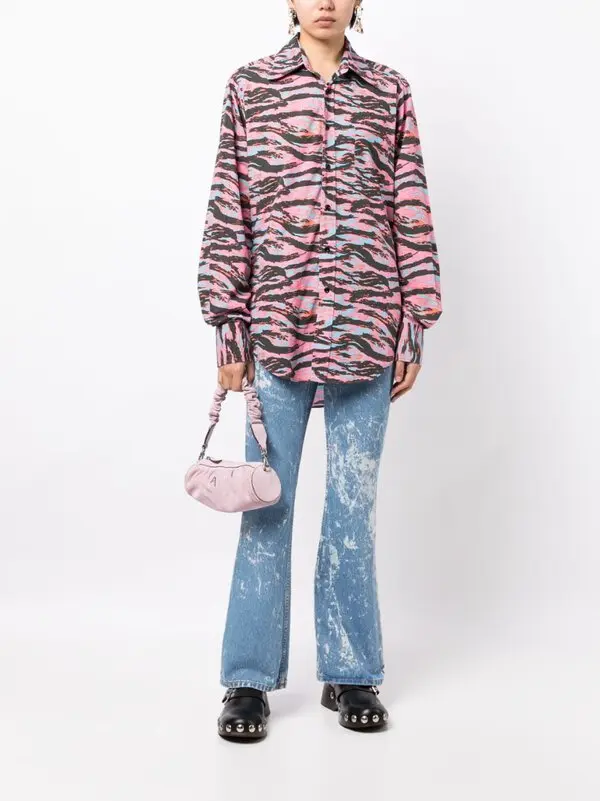 ERL Zebra-print Cotton Shirt - Pink