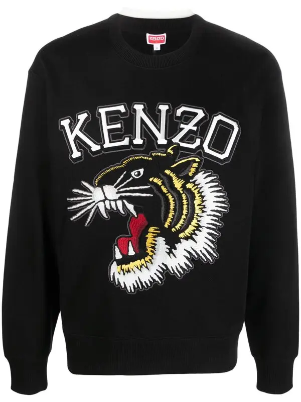 Kenzo Cotton Sweatshirt With Varsity Jungle Logo Embroidery