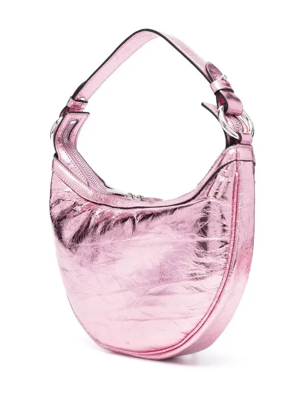 Versace Small Repeat Metallic-Effect Shoulder Bag Pink 2% Off