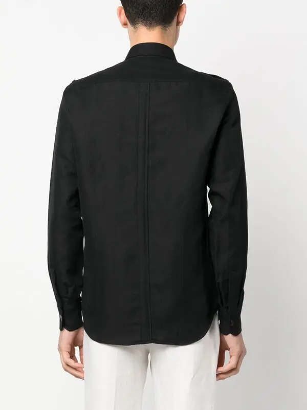 PT TORINO Long-sleeves Cotton-linen-blend Shirt
