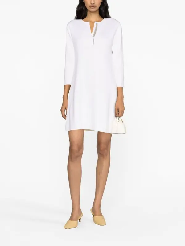Fabiana Filippi Split-neck Wool Minidress