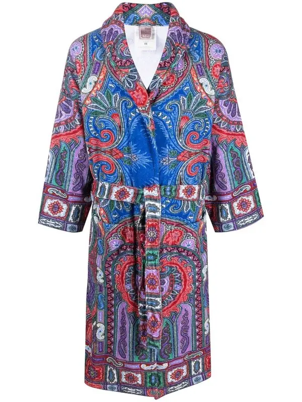 Etro Paisley-print Cotton Robe - Red