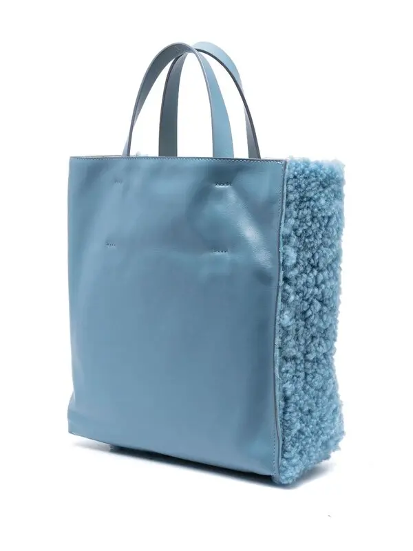 Marni Logo-patch Shearling Tote Bag