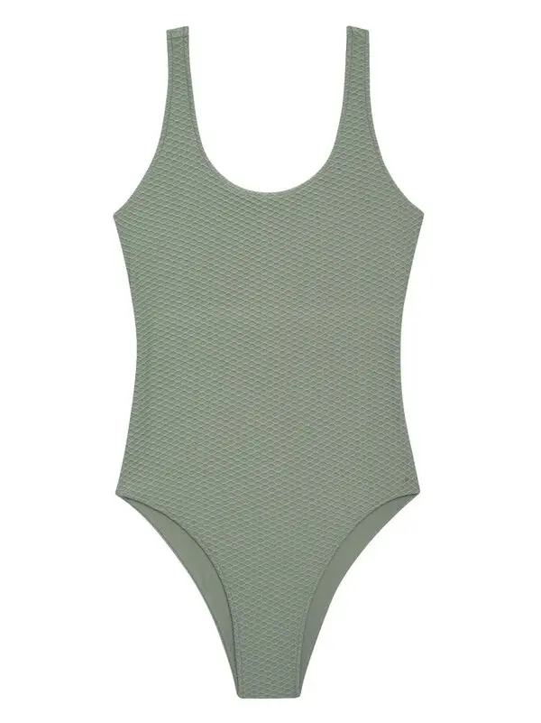 ANINE BING Jace Scoop-neck Bodysuit - Green