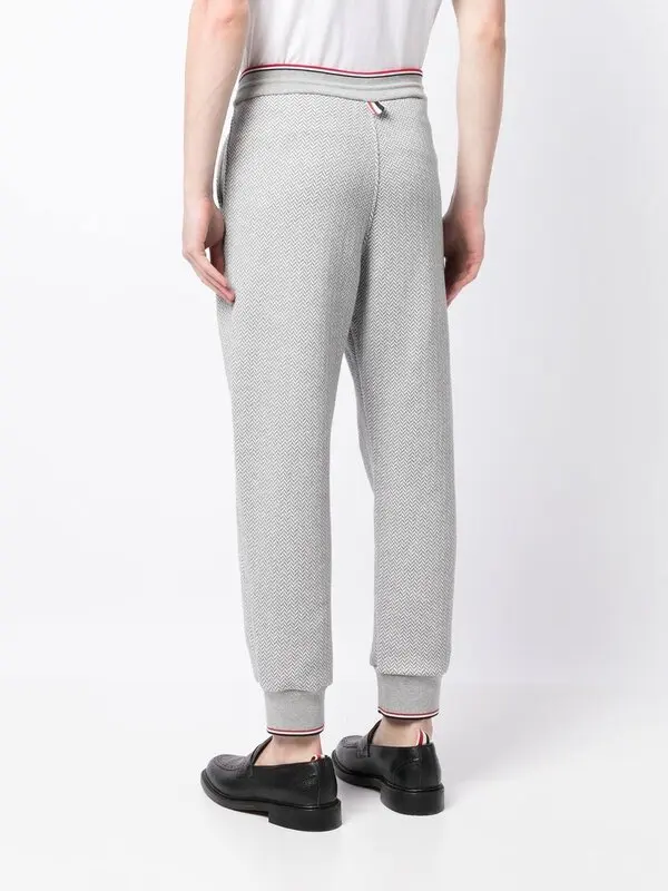 Thom Browne Herringbone-pattern Logo-patch Track Pants