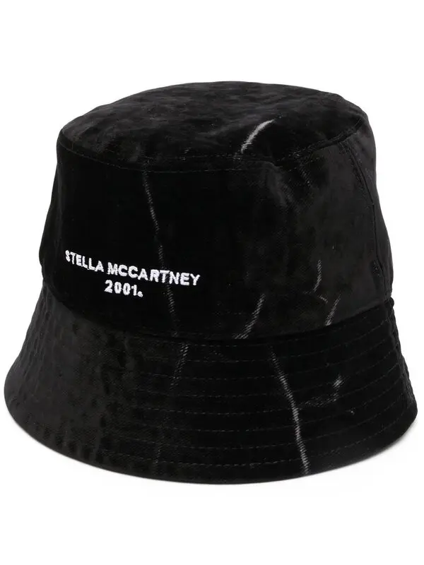 Stella McCartney Embroidered Logo Bucket Hat - Black