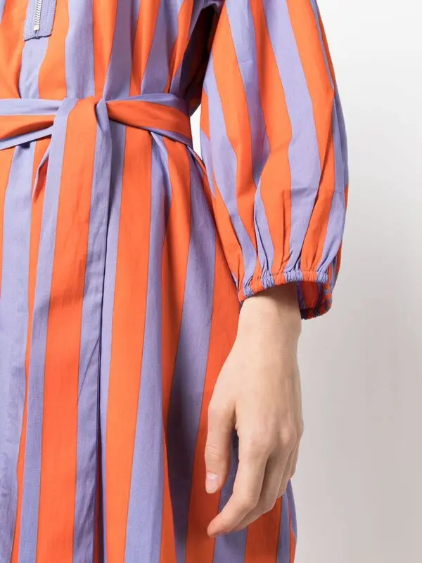 Essentiel Antwerp Dripe Striped Midi Dress In Blue - 15% Off