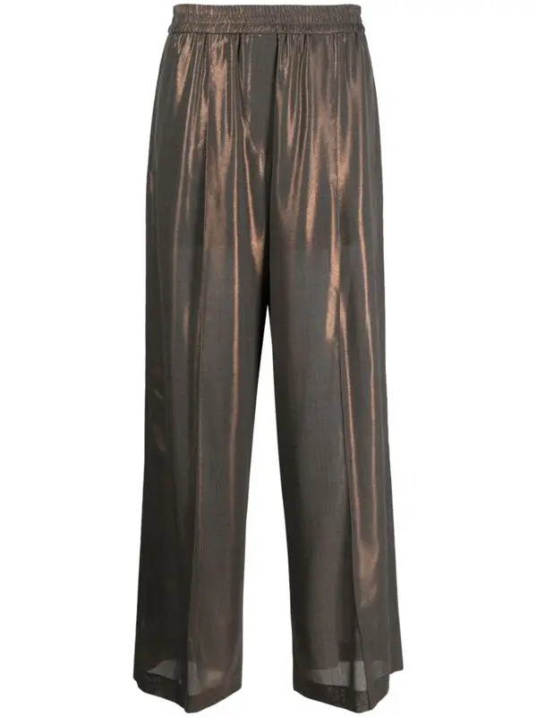 Brunello Cucinelli Wide-leg Trousers - Metallic