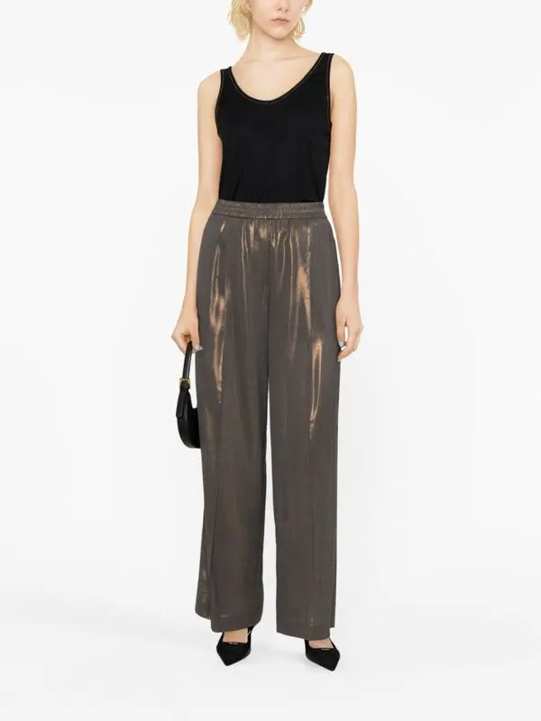Brunello Cucinelli Wide-leg Trousers - Metallic