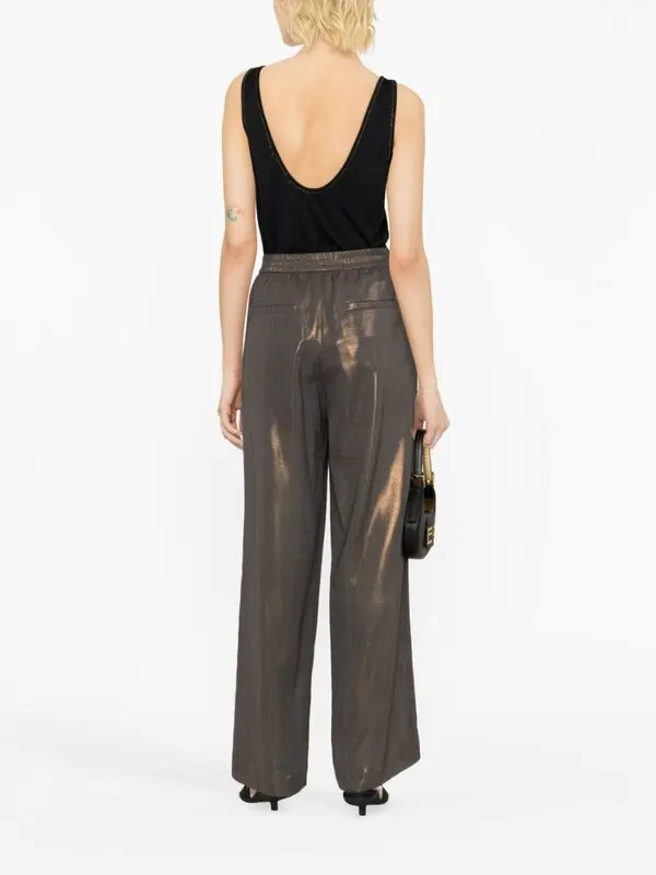 Brunello Cucinelli Wide-leg Trousers - Metallic