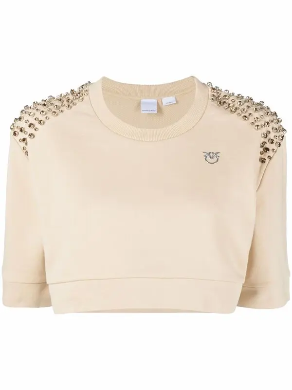 Pinko Embellished Cropped Sweatshirt
