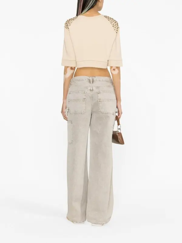 Pinko Embellished Cropped Sweatshirt