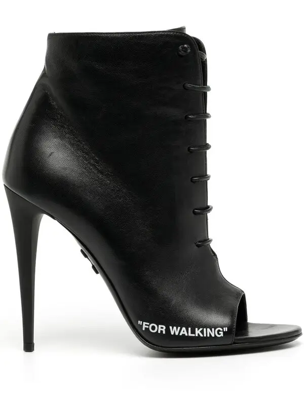 Off-White Open Toe Leather Boots