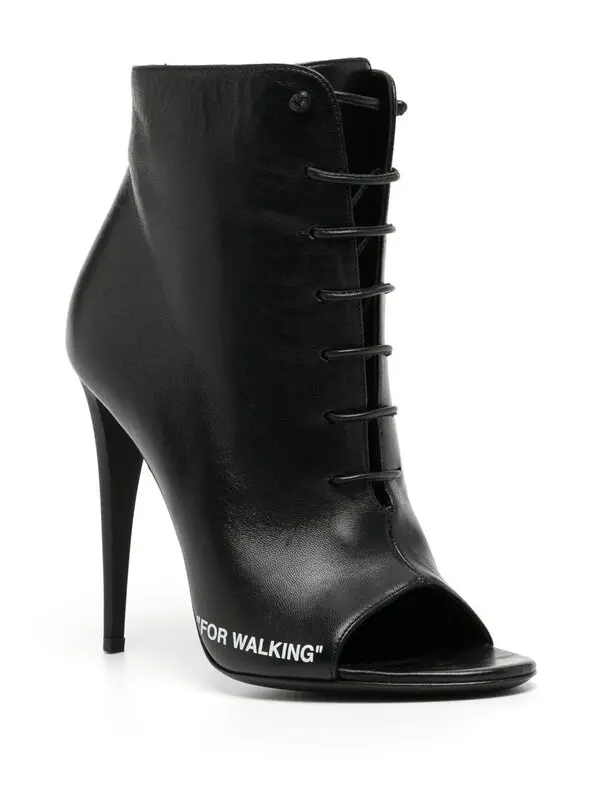 Off-White Open Toe Leather Boots