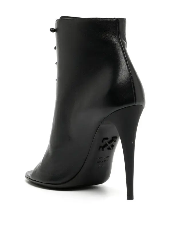 Off-White Open Toe Leather Boots