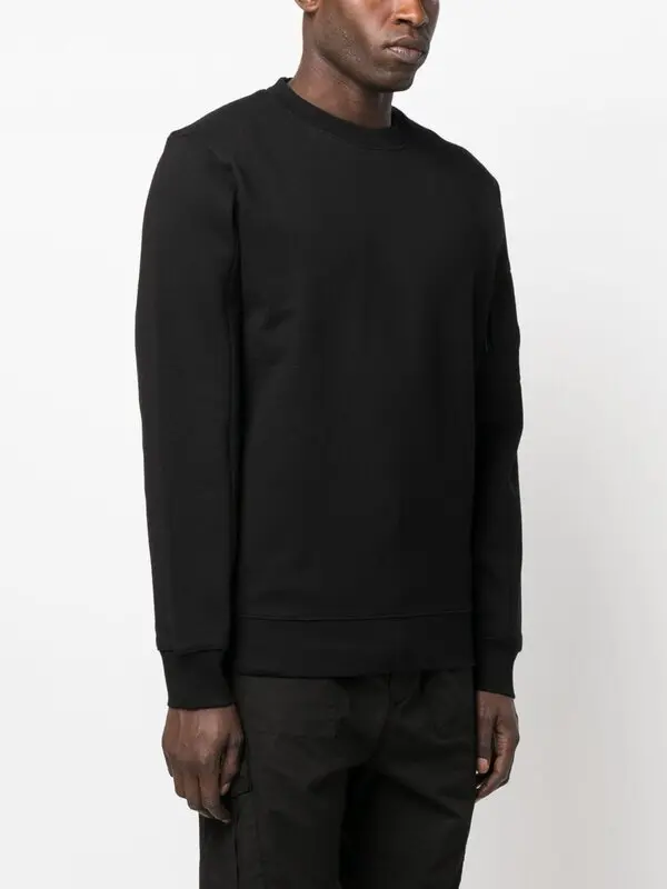 C.P. COMPANY Logo Patch Cotton Sweatshirt - Black