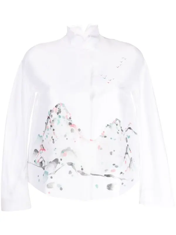 Shiatzy Chen Floral-print Jacket - White
