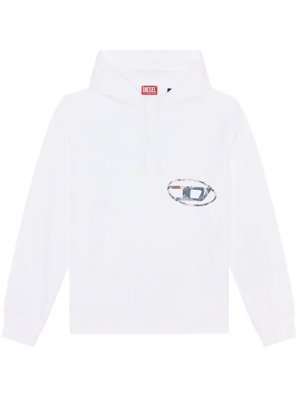DIESEL® S-macs-l4 Cotton Hoodie - White
