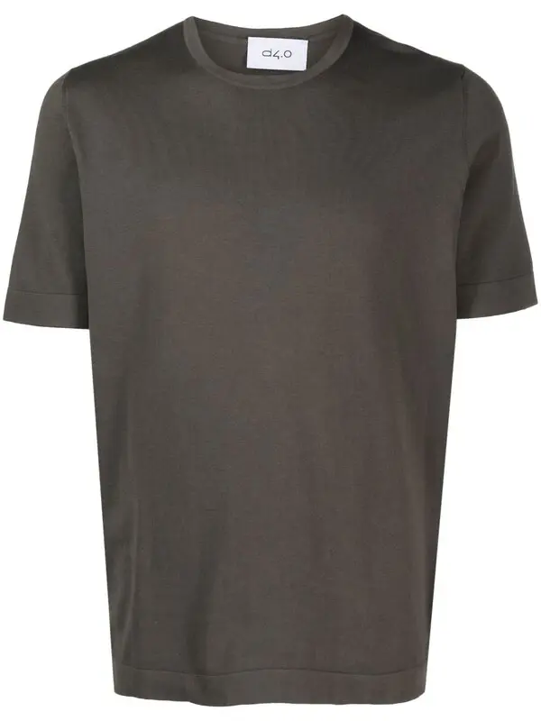 D4.0 Short-sleeved Fine-ribbed T-shirt - Brown