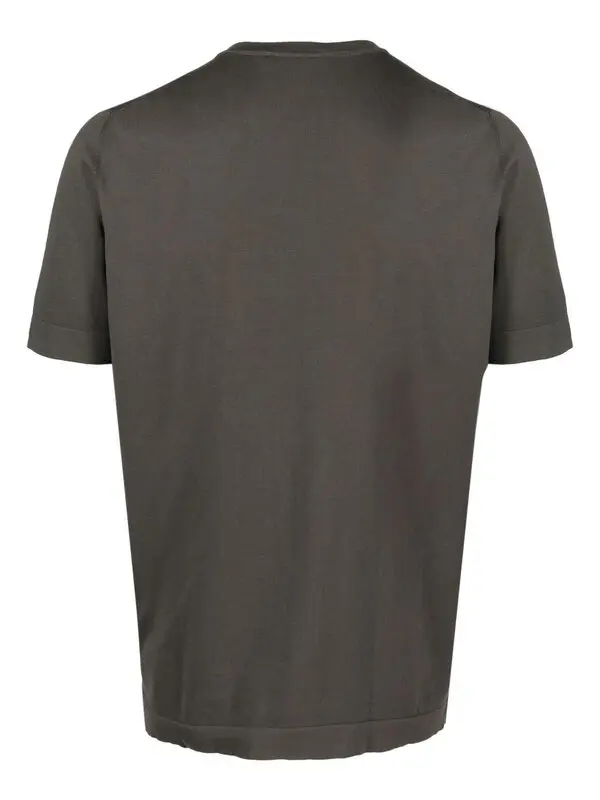 D4.0 Short-sleeved Fine-ribbed T-shirt - Brown