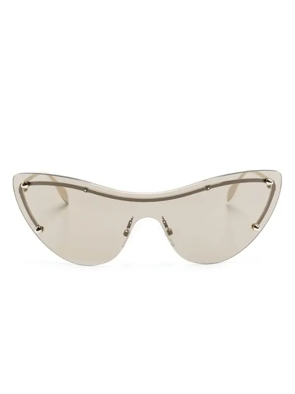 Alexander McQueen Spike-studded Cat-eye Mask Sunglasses - Gold