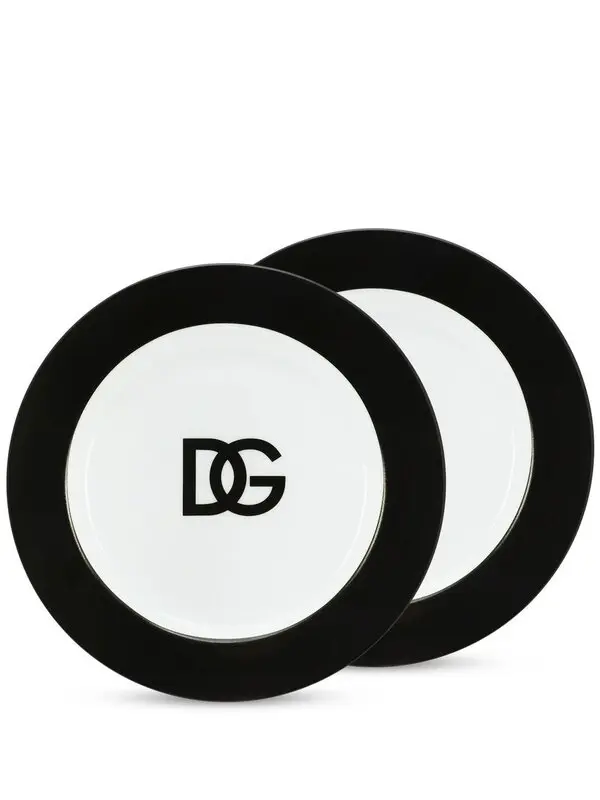 Dolce & Gabbana Logo-print Porcelain Bread Plates - White