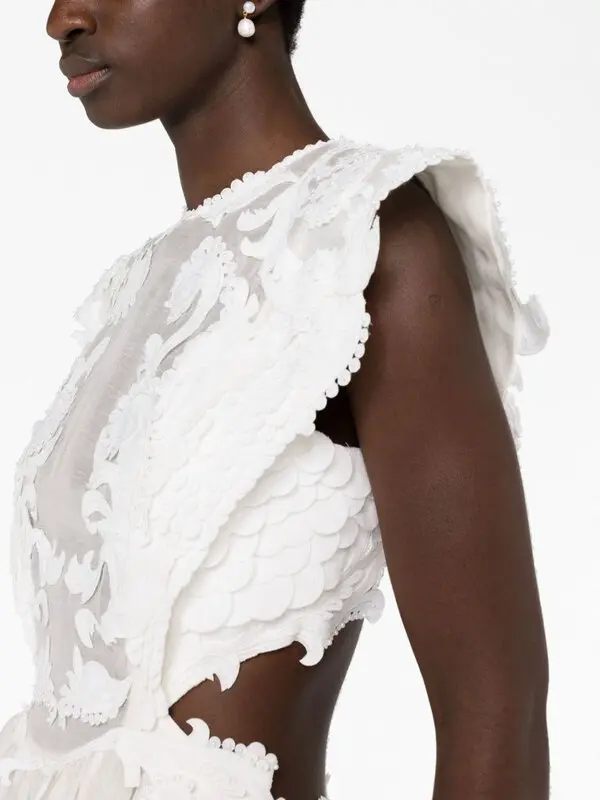 Zimmermann Flounce-skirt Embroidered Dress