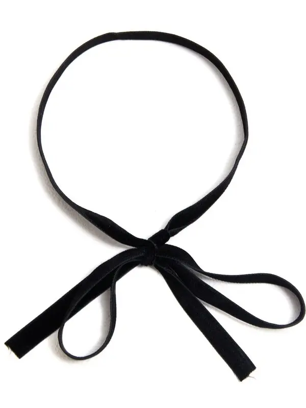 MAISON MARGIELA Bow-detail Velvet Neck Tie - Black
