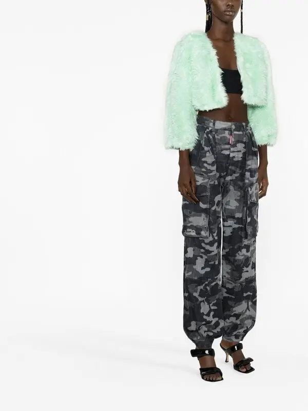 Dsquared2 Faux Fur Cropped Jacket