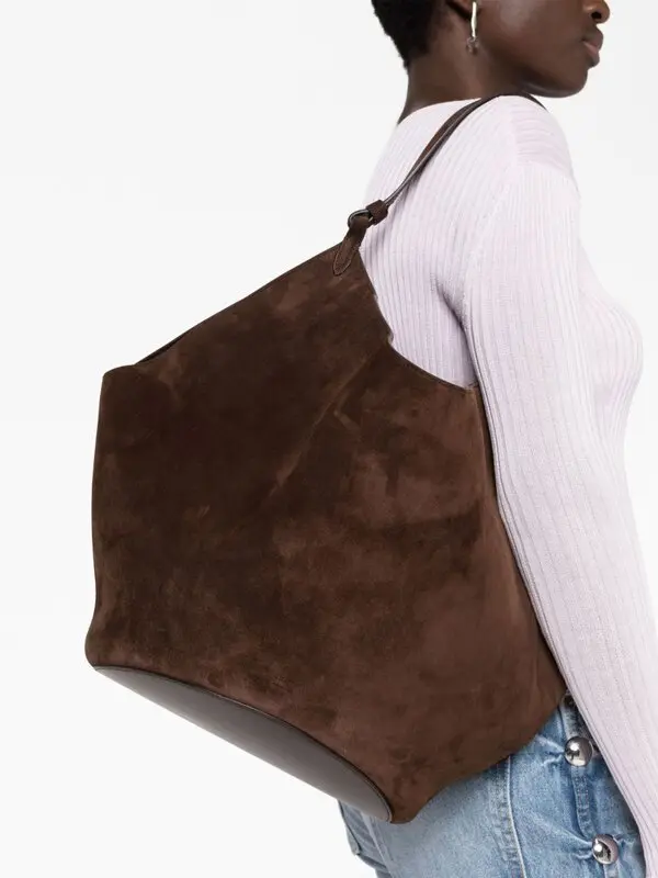 Khaite Lotus Medium Suede Tote Bag