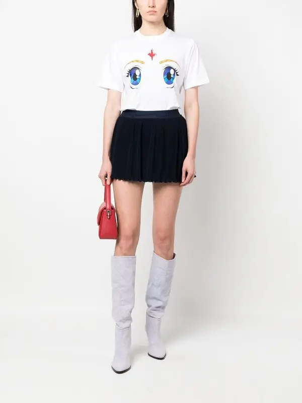 Dsquared2 Plissé Mini Skirt With Logo Waistband
