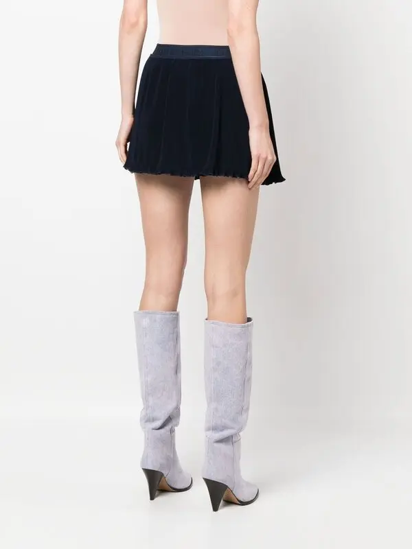 Dsquared2 Plissé Mini Skirt With Logo Waistband