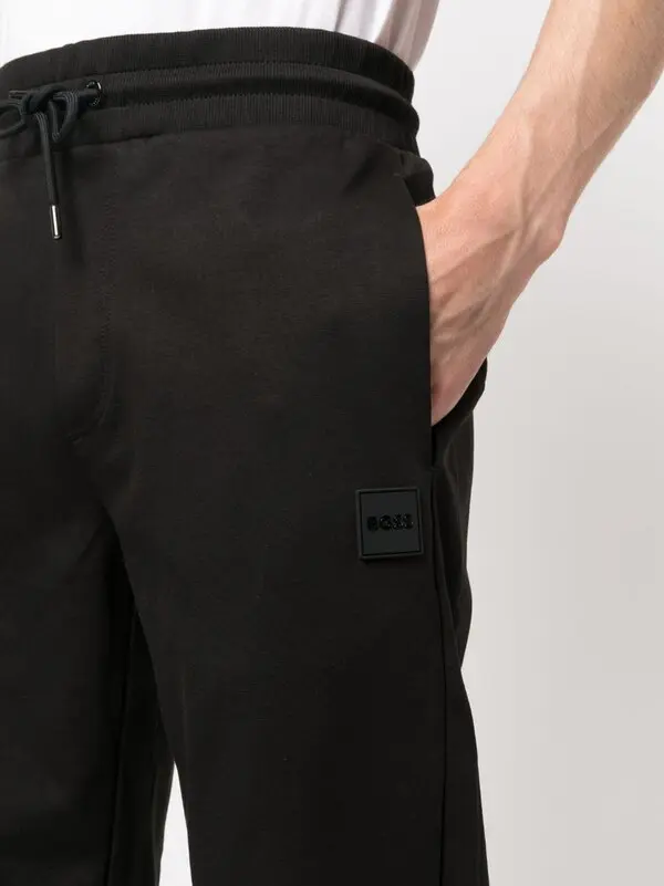 BOSS Logo-patch Slim Track Trousers - Black