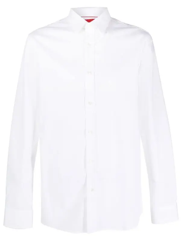 BOSS Straight-cut Cotton Shirt - White