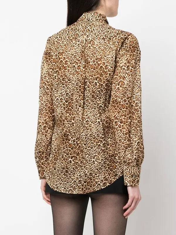 Dsquared2 Leopard-print Cut-out Blouse - Brown