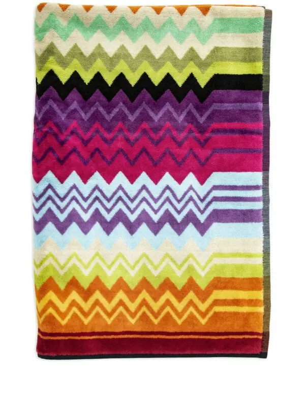 Missoni Zigzag-pattern Cotton Bath Mat - Multicolour