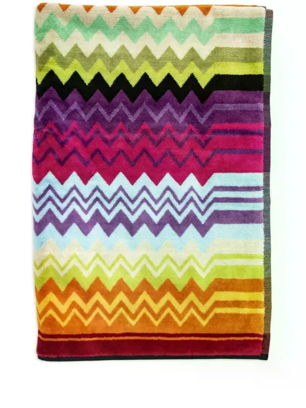 Missoni Zigzag-pattern Cotton Bath Mat - Purple