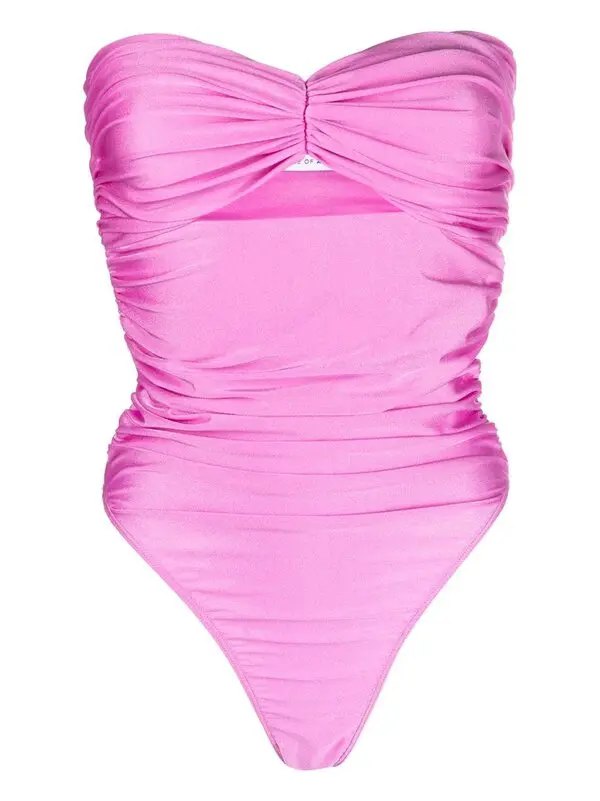Amen Strapless Cut-out One-piece Swimsuit - Pink