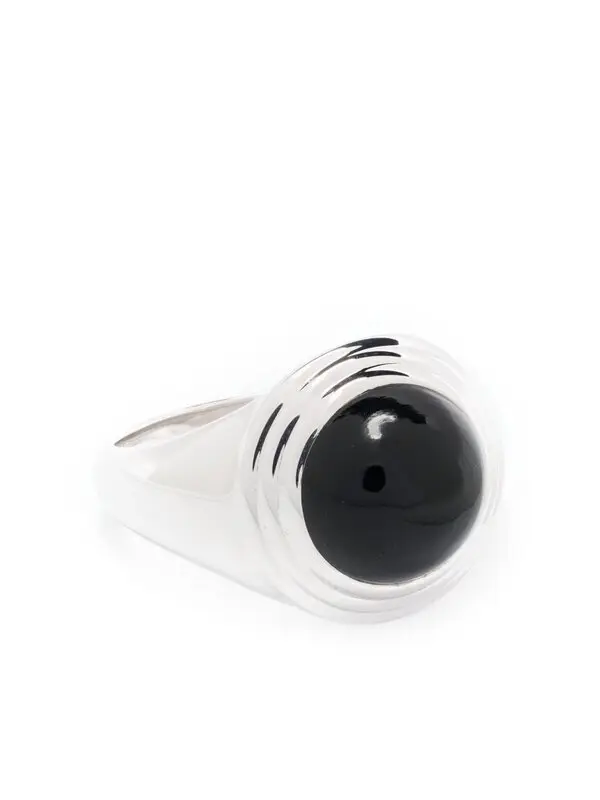 MISSOMA Sphere Ridge Onyx Ring - Silver