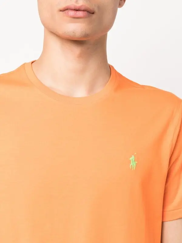 Polo Ralph Lauren Embroidered-logo Cotton T-shirt - Orange