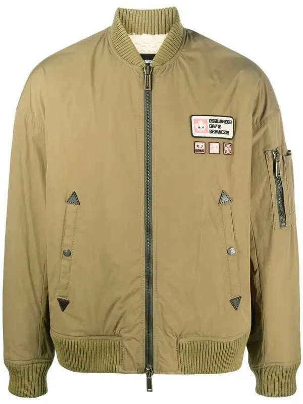 Dsquared2 Logo Patch Zipped Bomber Jacket
