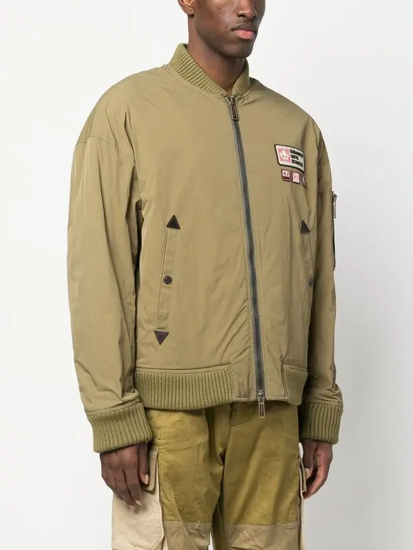 Dsquared2 Logo Patch Zipped Bomber Jacket