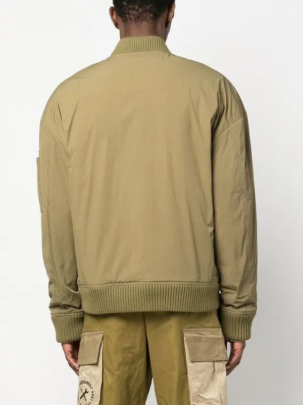 Dsquared2 Logo Patch Zipped Bomber Jacket