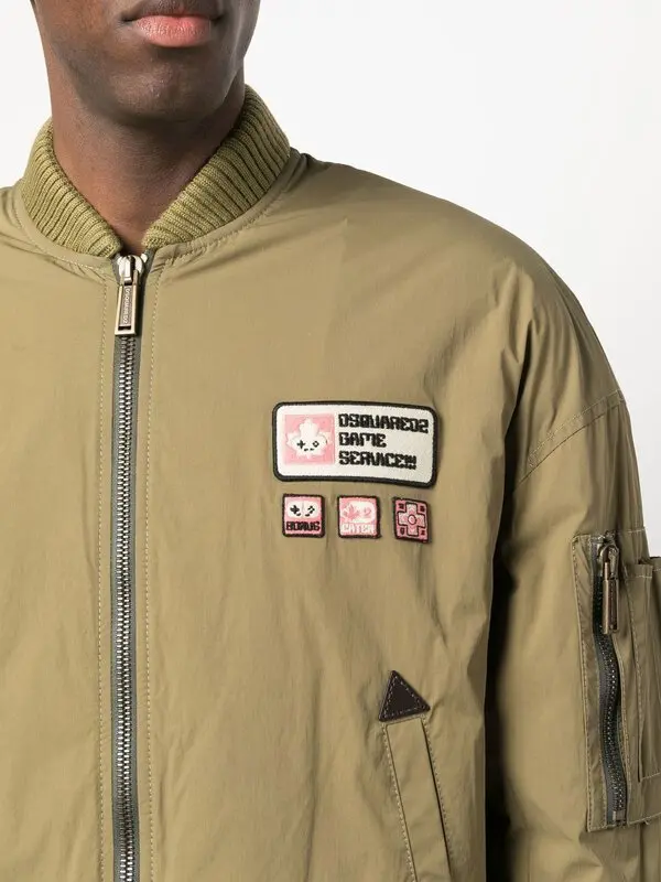 Dsquared2 Logo Patch Zipped Bomber Jacket