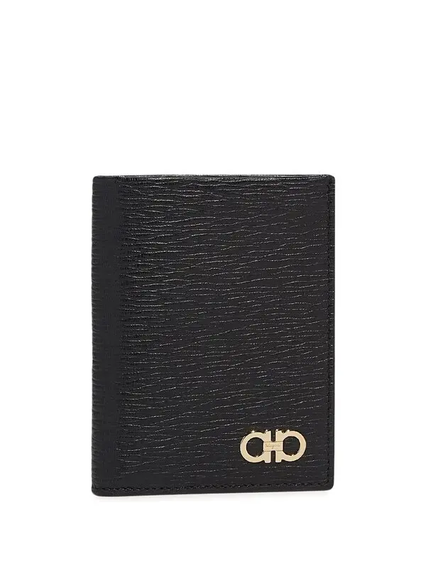 FERRAGAMO Gancini-plaque Leather Wallet - Black