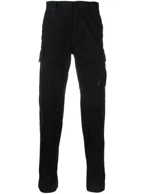 C.P. COMPANY Lens-detail Cotton Trousers - Black