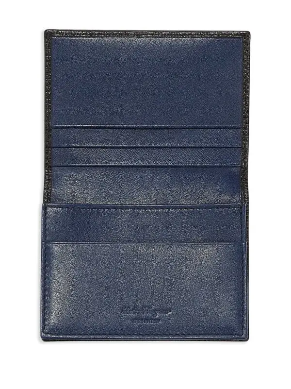 FERRAGAMO Gancini Leather Card Holder - Black